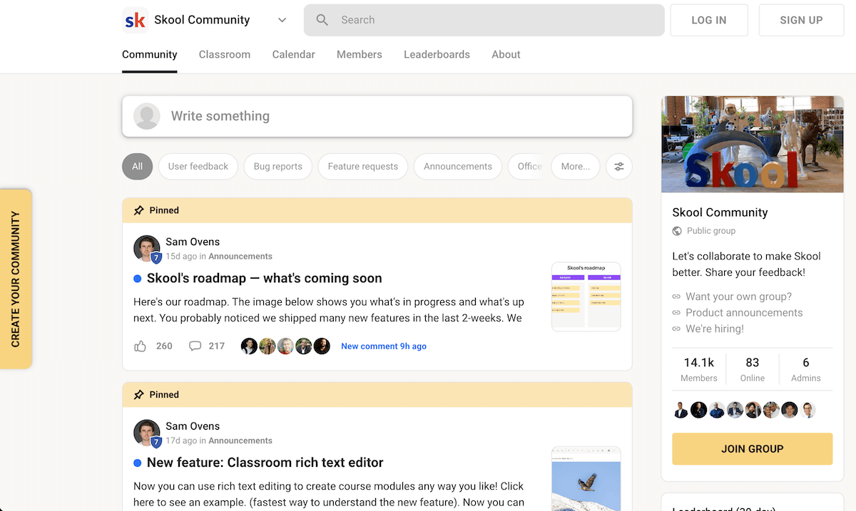 Skool Community Plattform 2025 – Kurse & Gruppen vereint